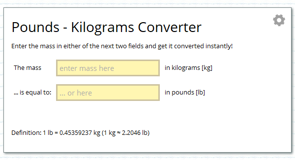 Pounds-Kilograms unit converter - calcresource