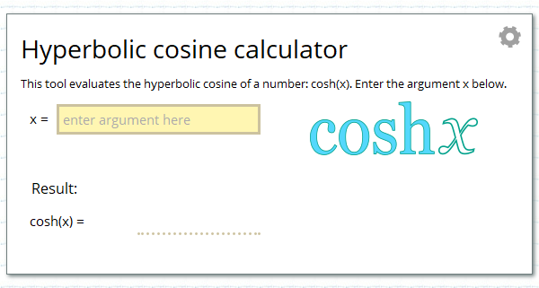 Evaluation of the Hyperbolic Cosine function - calcresource