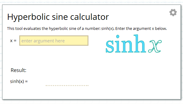 Evaluation of the Hyperbolic Sine function - calcresource