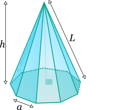 Properties of pyramid with regular polygonal base - calculator ...
